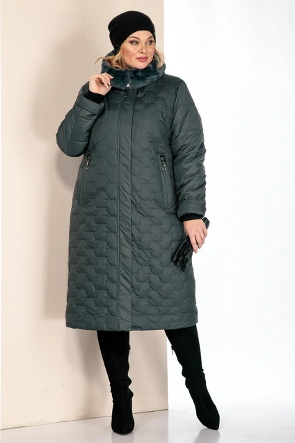 Пальто 2040 зеленый Shetti купить в интернет магазине Велесмода